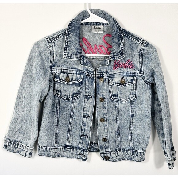 Barbie | Jackets & Coats | Barbie Jacket Girls Medium Blue Denim Jean ...